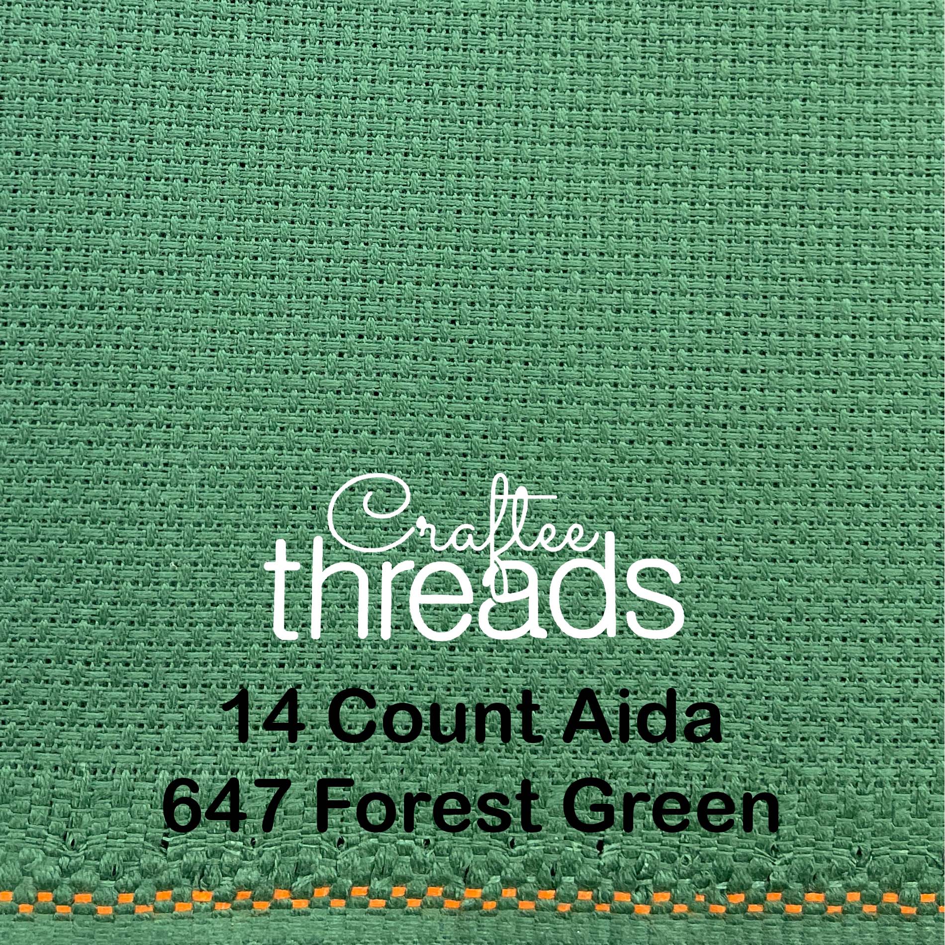 14 COUNT ZWEIGART AIDA FOREST GREEN (647) – Crafteethreads