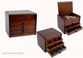 DMC wooden 3 and 5 drawer storage box with threads – Crafteethreads