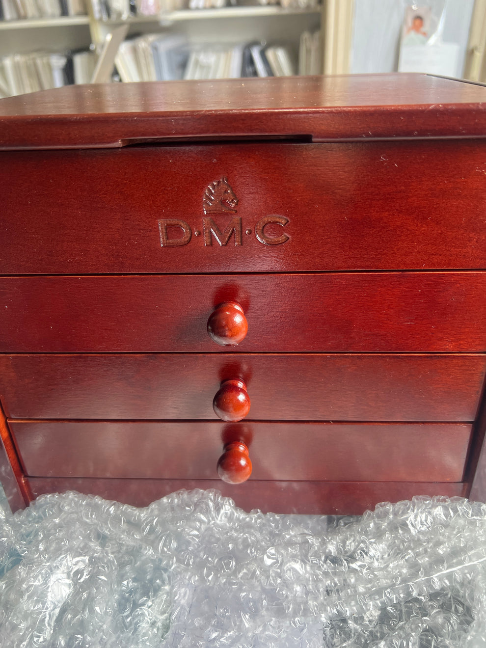 DMC wooden 3 and 5 drawer storage box with threads – Crafteethreads