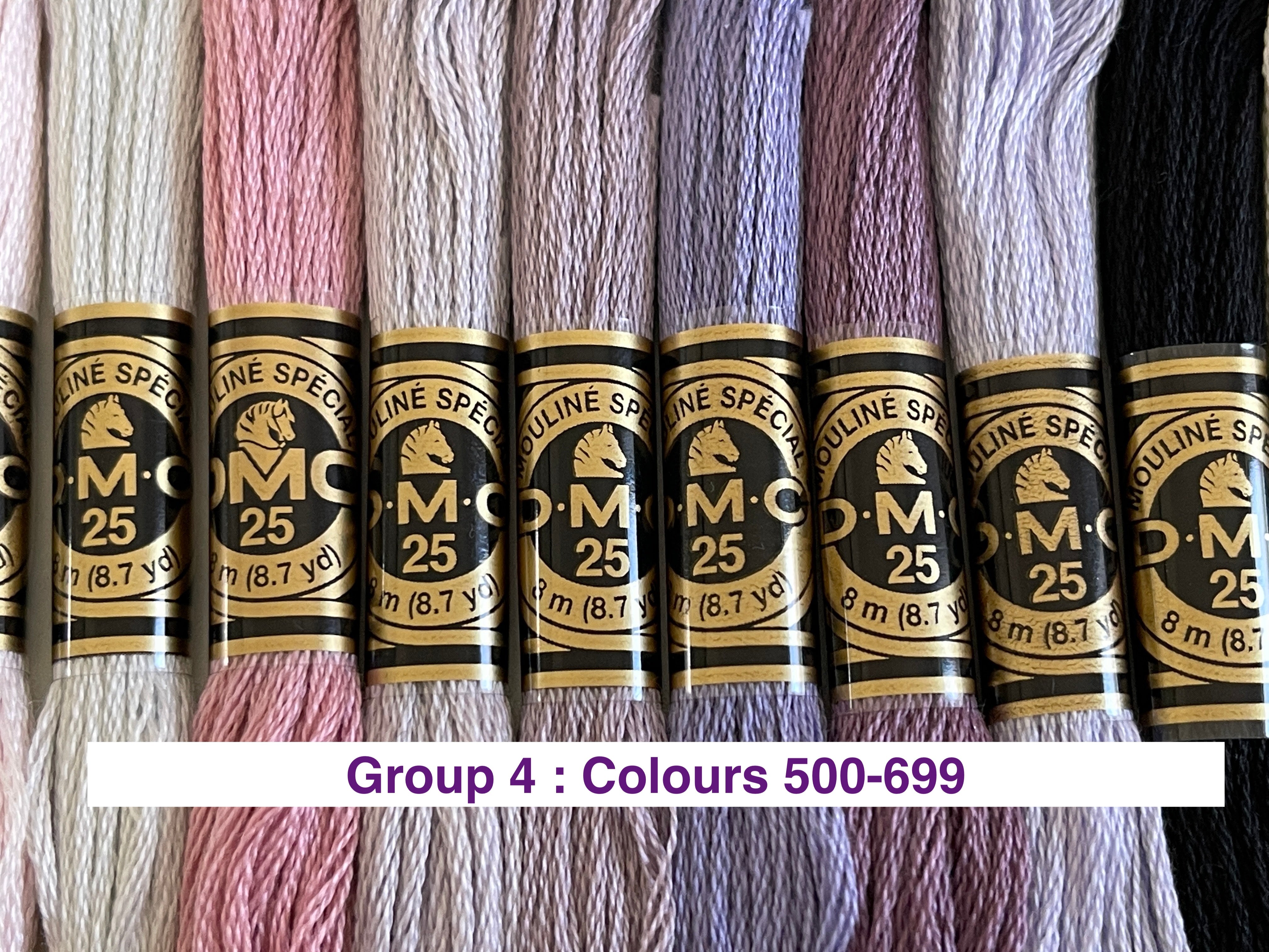 Group 4: DMC stranded cotton 500-699 – Crafteethreads